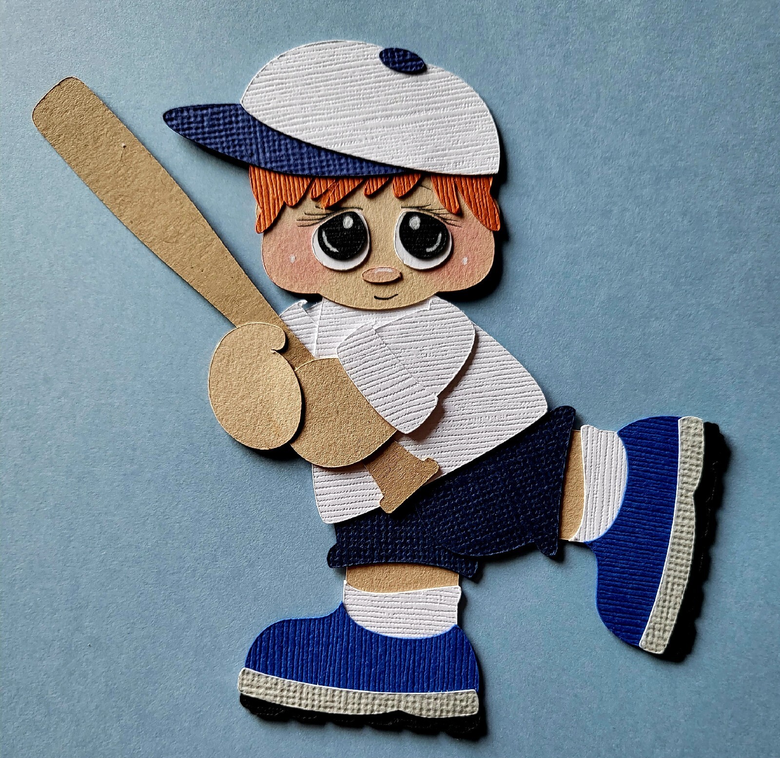 Baseball Batter Red Hair. Scrapbook, Card Making Paper Piecing | eBay