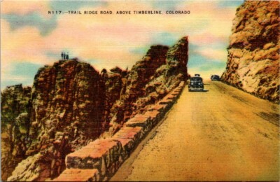 Postcard Trail Ridge Road Above Timberline Colorado Linen | eBay