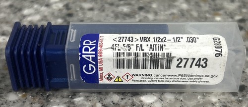Garr 4FL 5/8" VRX 1/2x2-1/2" .030" 27743 Carbide End Mill 4 Flute ...
