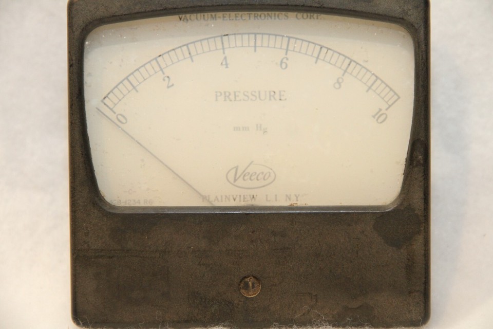 Vintage Veeco Vacuum Electronics Corp Pressure mm Hg Panel Meter | eBay
