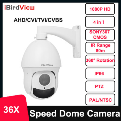 80M IR SONY307 36X Zoom 1080P AHD PTZ Speed Dome Camera Support CVI/TVI ...