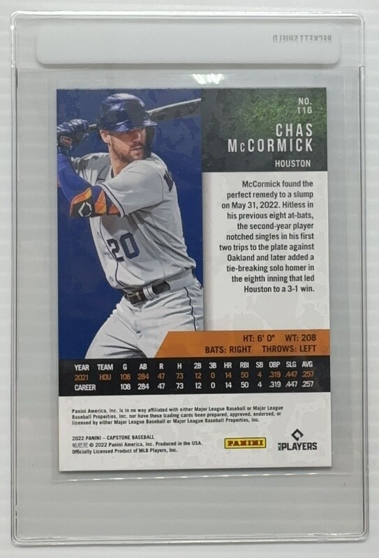 2022 Panini Capstone Chas McCormick Gold Rookie Card RC #116 Astros | eBay