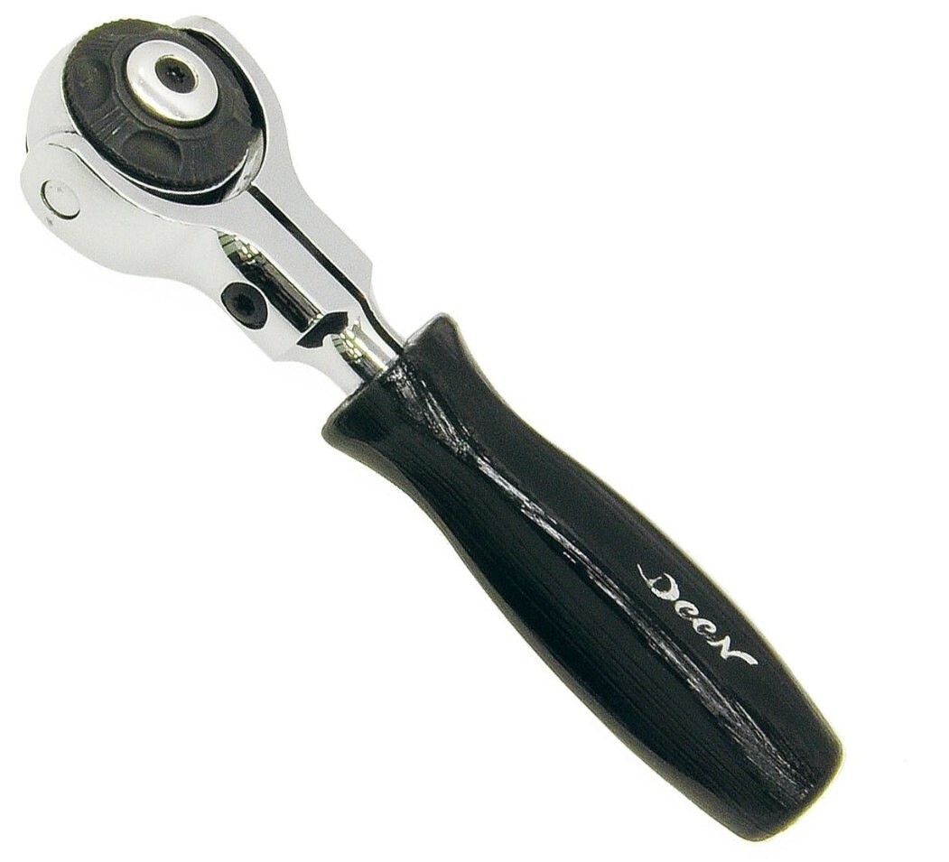 DEEN 3/8" FULL TURN ROUND COMPACT HEAD SWIVEL RATCHET HANDLE (127mm ...