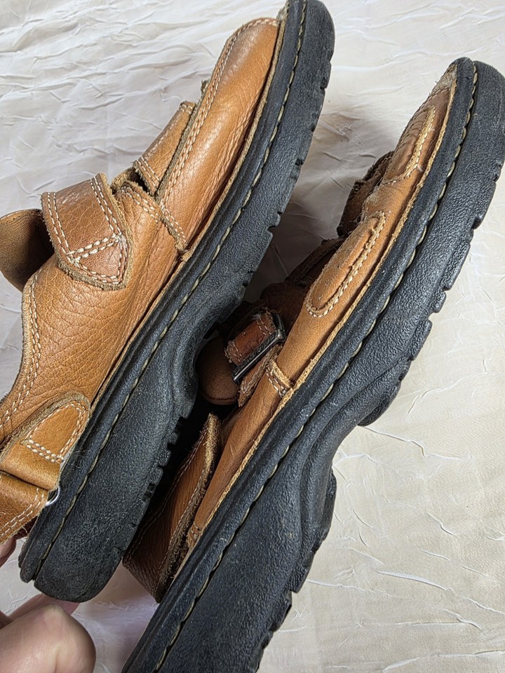 Earth Shoe Sandals Mens 10.5 Brown Leather Open Toe Fisherman Shoes | eBay