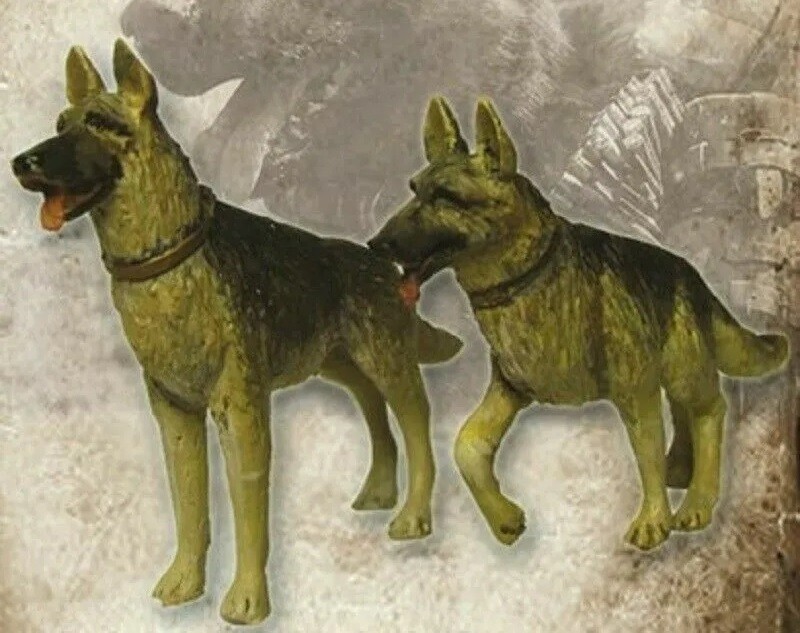 1/35 Resin Figure Model Kit Dogs German Shepherds War Guard WWII WW2 ...