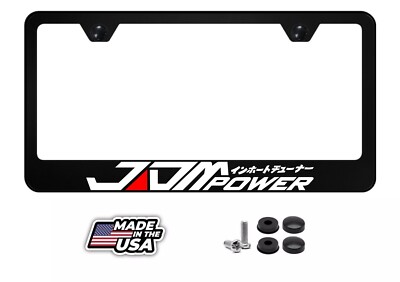 JDM POWER License Plate Frame | Black Metal | Street Racing Performance ...