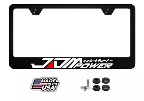 JDM POWER License Plate Frame | Black Metal | Street Racing Performance ...
