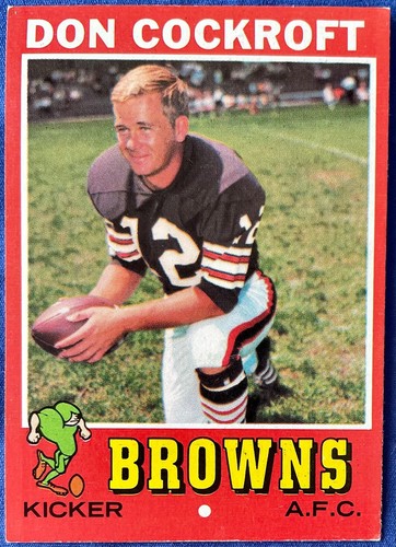 1971 Topps DON COCKROFT #193 Cleveland Browns, EX, Mostly Centered! | eBay