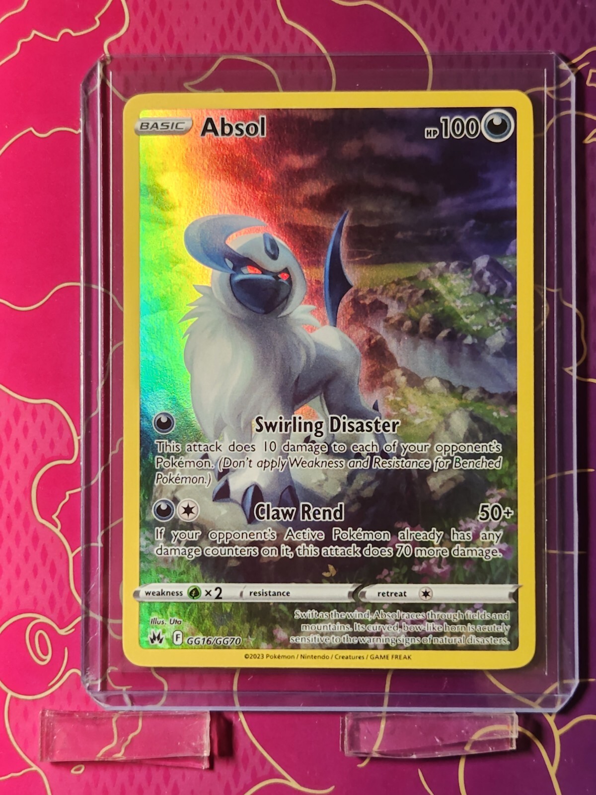 Pokemon Absol GG16 Crown Zenith Galarian Gallery Ultra Rare Top Loader ...