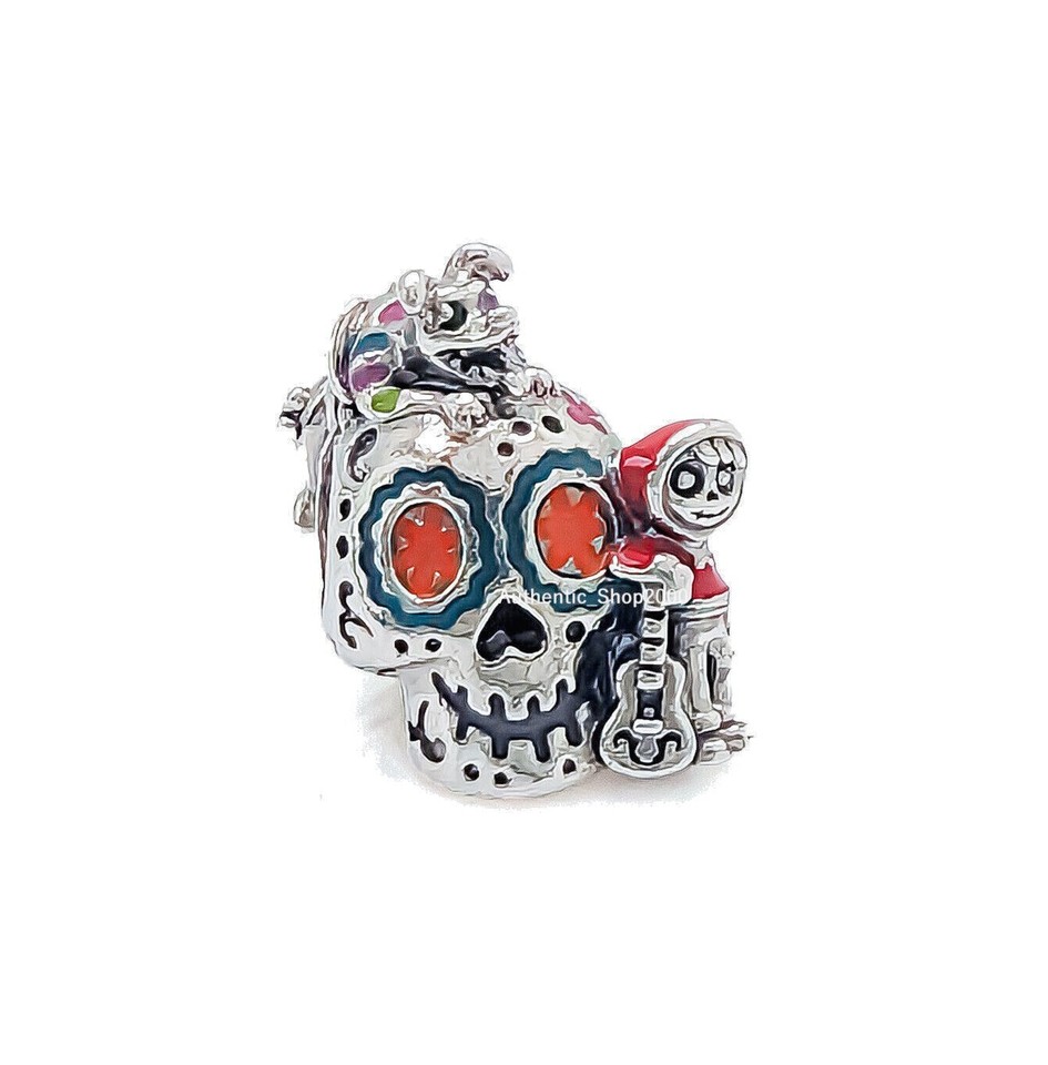 PANDORA Disney Pixar Coco Miguel & Dante Skull Glow-in-the-dark Charm ...