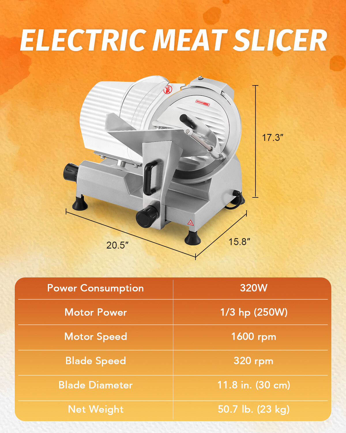Wilprep Commercial Electric Meat Slicer Food Cutter 10" 12" Deli Cheese ...