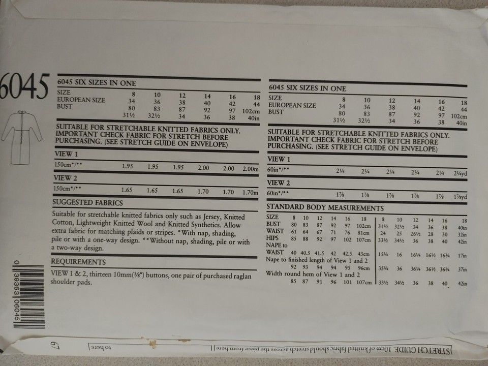 Vintage New Look Pattern 6045 1980s Mock Turtleneck Fitted Dress Sizes ...