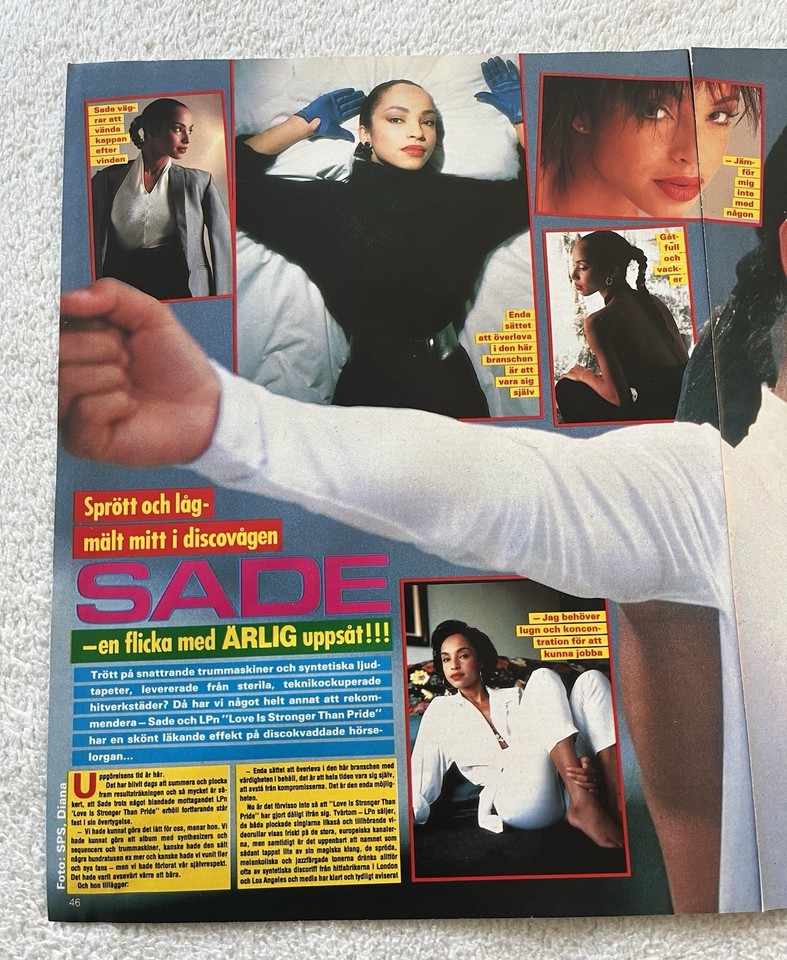 SADE 1988 Swedish Poster Music Magazine Okej 1980s Vintage | eBay UK