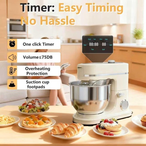 900W Stand Mixer 8 QT kitchen Dough mixers LED Touch Screen Adjustable ...