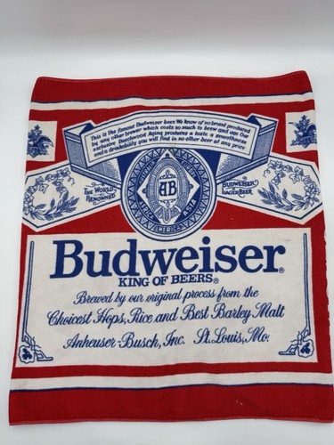 Budweiser Label Beach Towel Vintage Briggs Red White Blue King of Beers ...