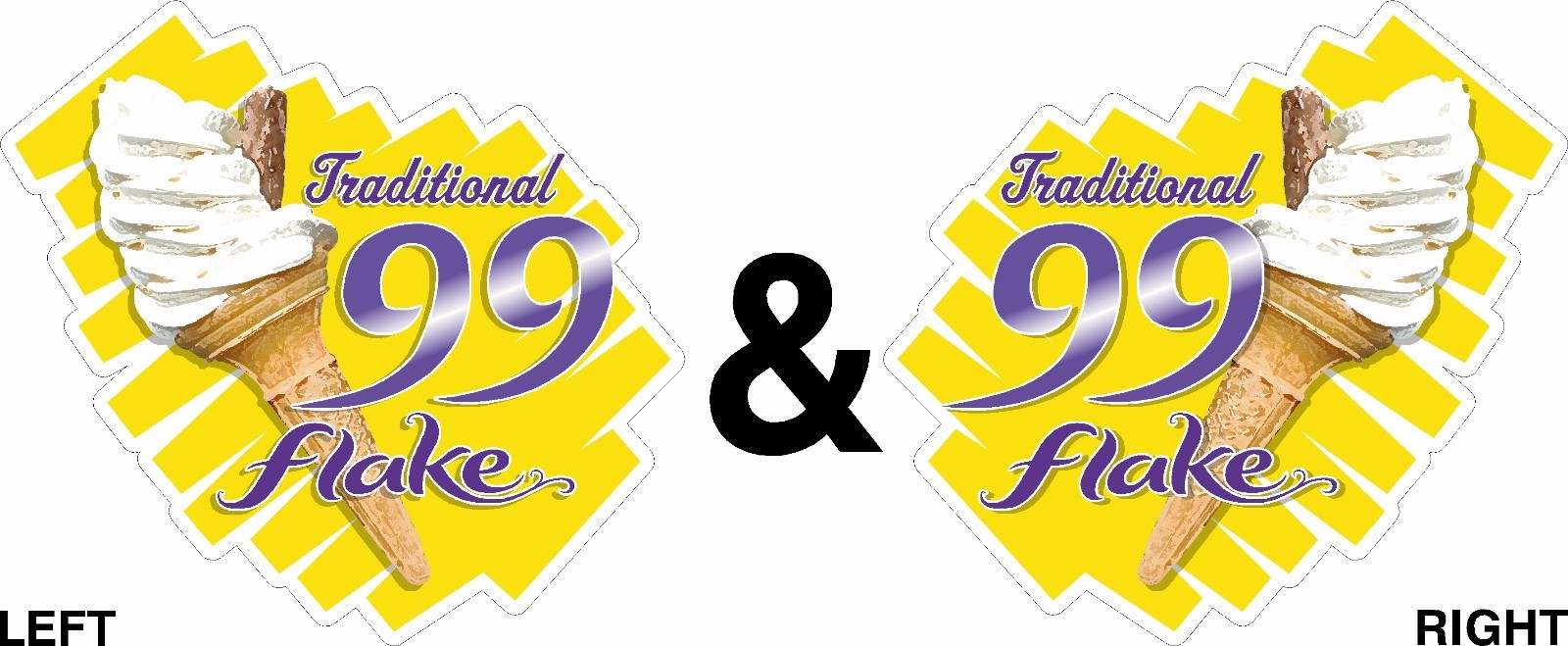 99 Flake Sticker, TRADITIONAL, Ice Cream Van, Shop, Cafe, Restaurant ...