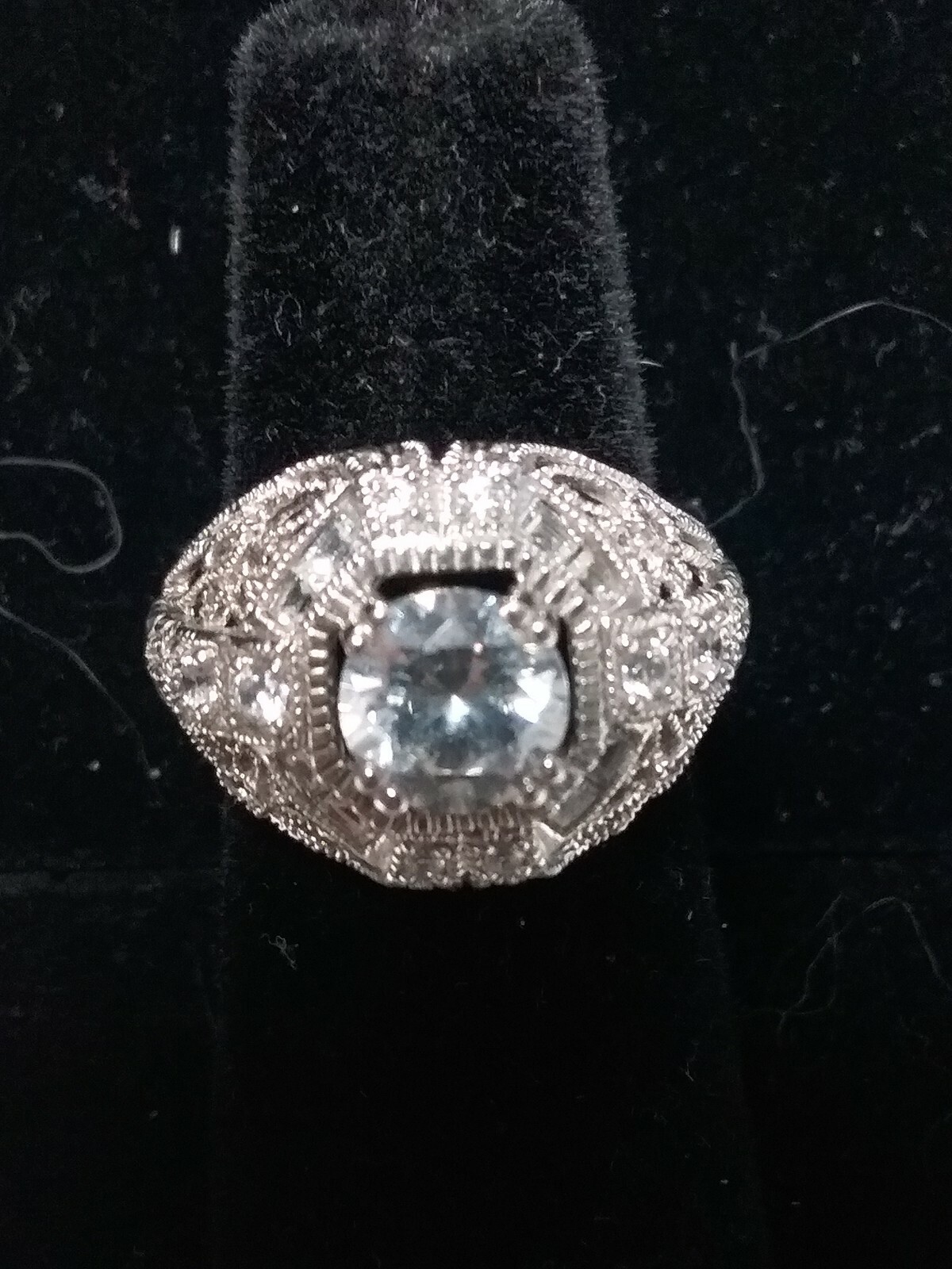 DESIGNER MEDA STERLING SILVER AND CLEAR CZ SPARKLING DOME RING SIZE 5 ...