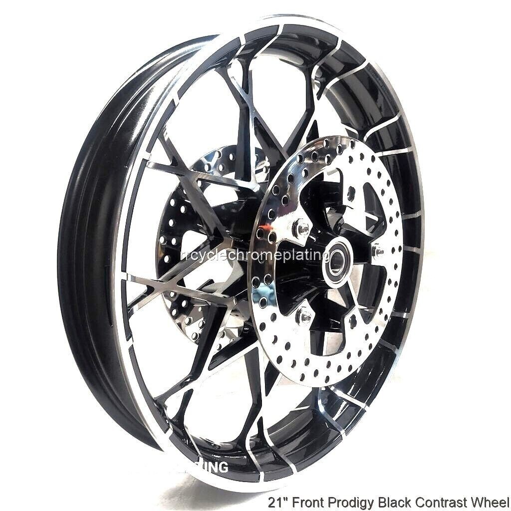 Harley 21" Black /Cut Prodigy Front Wheel Tire Rotor 08-23 Road Glide ...