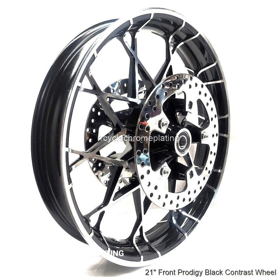 Harley 21" Black /Cut Prodigy Front Wheel Tire Rotor 08-23 Road Glide ...