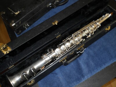 BUESCHER SOPRANO SAXOPHONE SILVER "TIPPED BELL" - "TILT BELL" - RARE | eBay