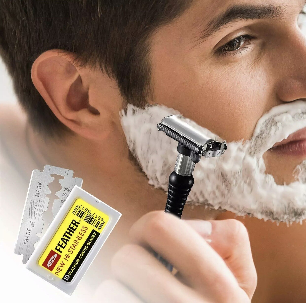 30 Feather Shaving Razor Blades Stainless Double Edge Original Made in ...