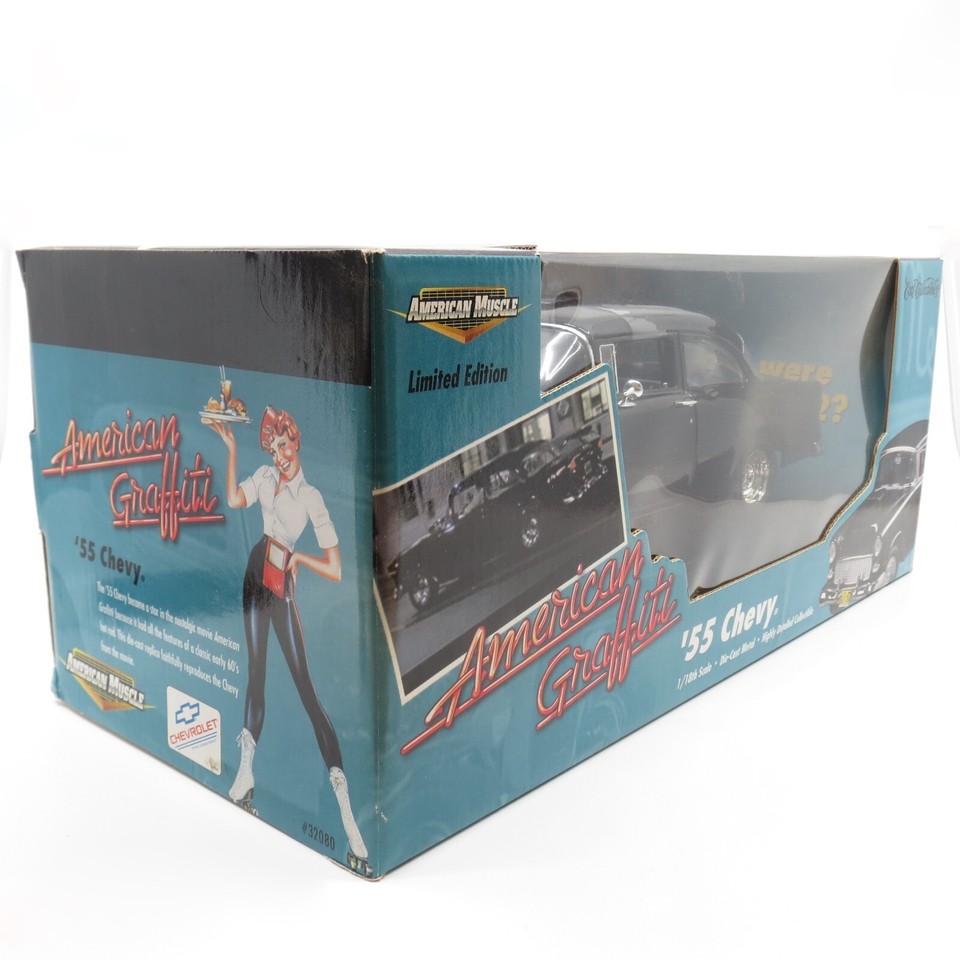 American Graffiti - 1955 Bob Falfa's 55 Chevy black 1:18 scale ERTL ...