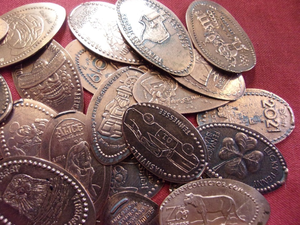 105 Elongated Penny Pennies Pressed Smashed 100 500 500a | eBay