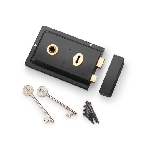 Traditional OLD ENGLISH 1920s VICTORIAN STYLE RIM LOCK+KEYS Door Latch ...