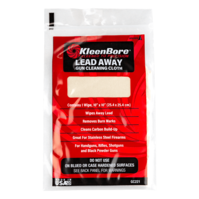 KleenBore Lead Away™ Gun Cloth wipes away lead, burn marks and carbon ...
