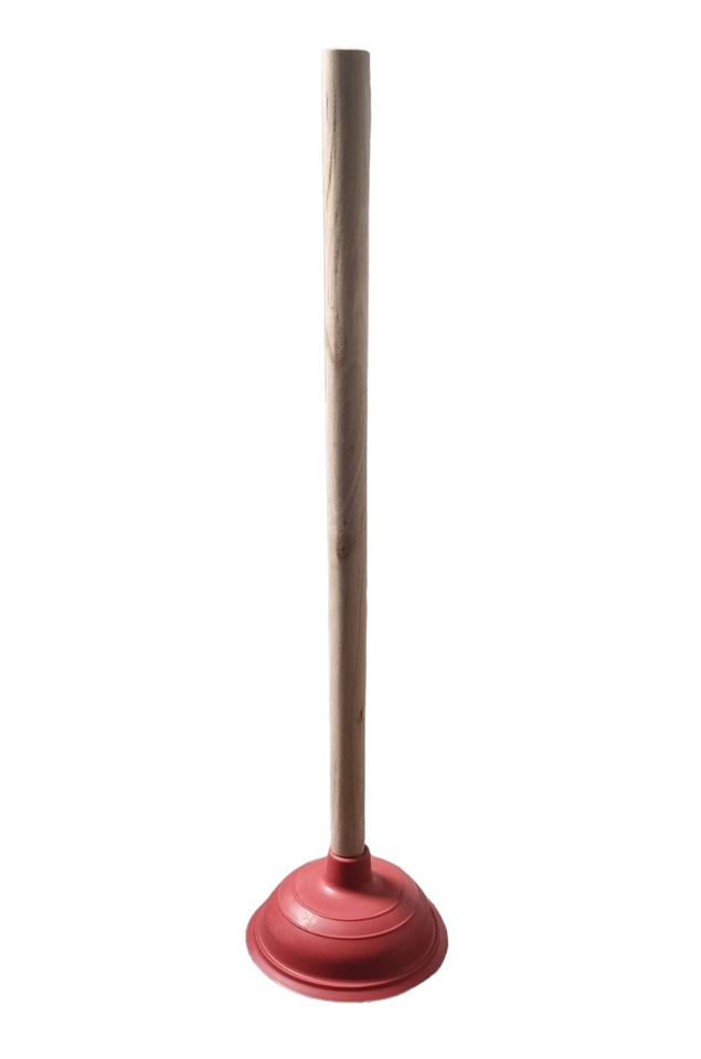 Large Toilet Plunger With 50cm Heavy Duty Long Wooden Handle. 16cm ...