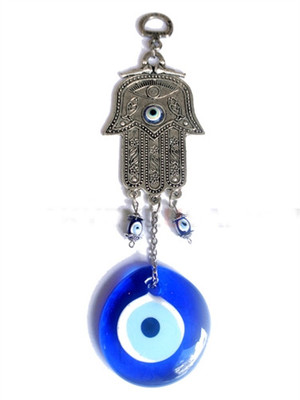 Evil Eye Medium size (4 inch) Hamsa and 1.5 inch glass eye home decor ...