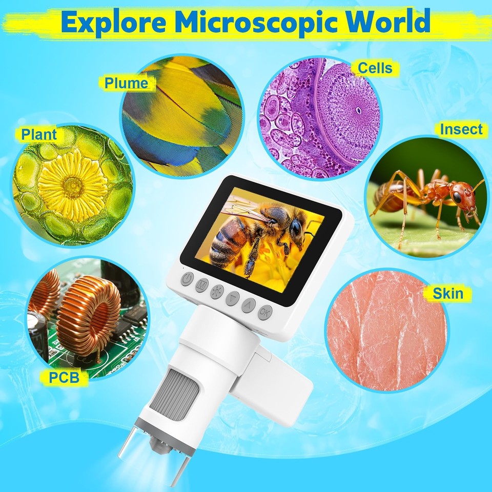 Portable Digital Handheld Microscope for Kids - 1000X Microscopes with ...
