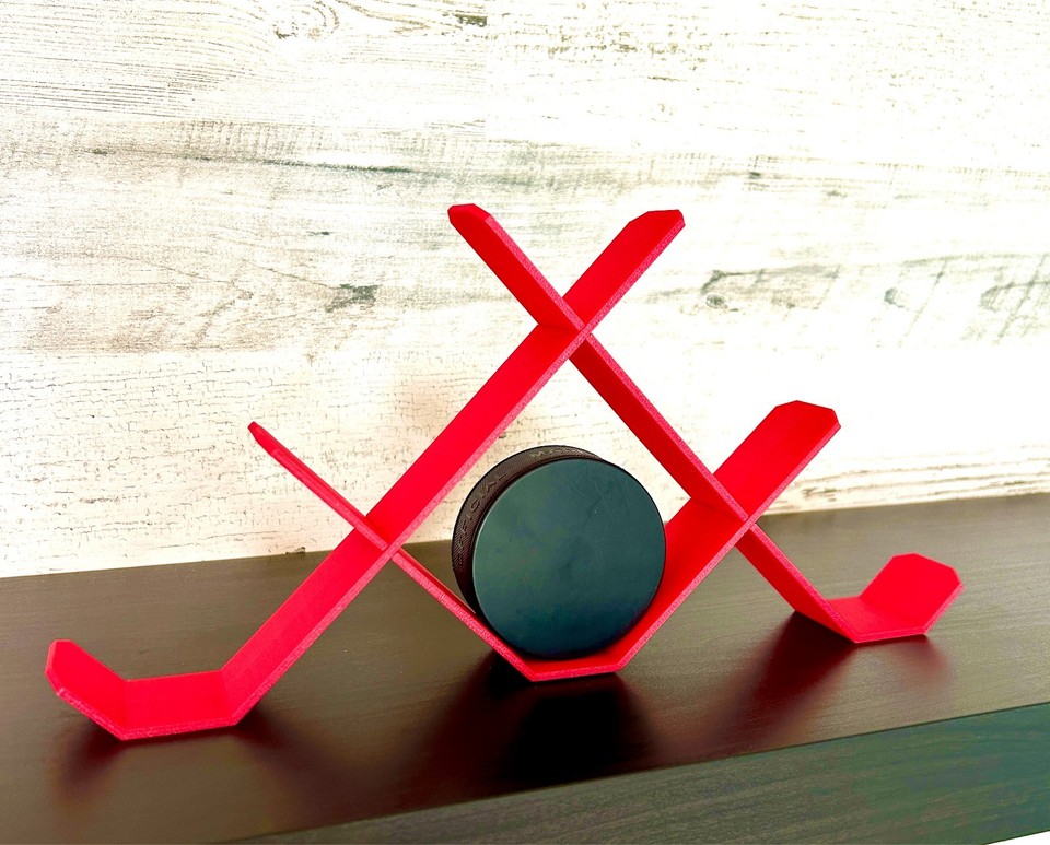 Hockey Puck Display Stand - 6 Puck Stand - 3D Printed - Gold Silk, Red ...