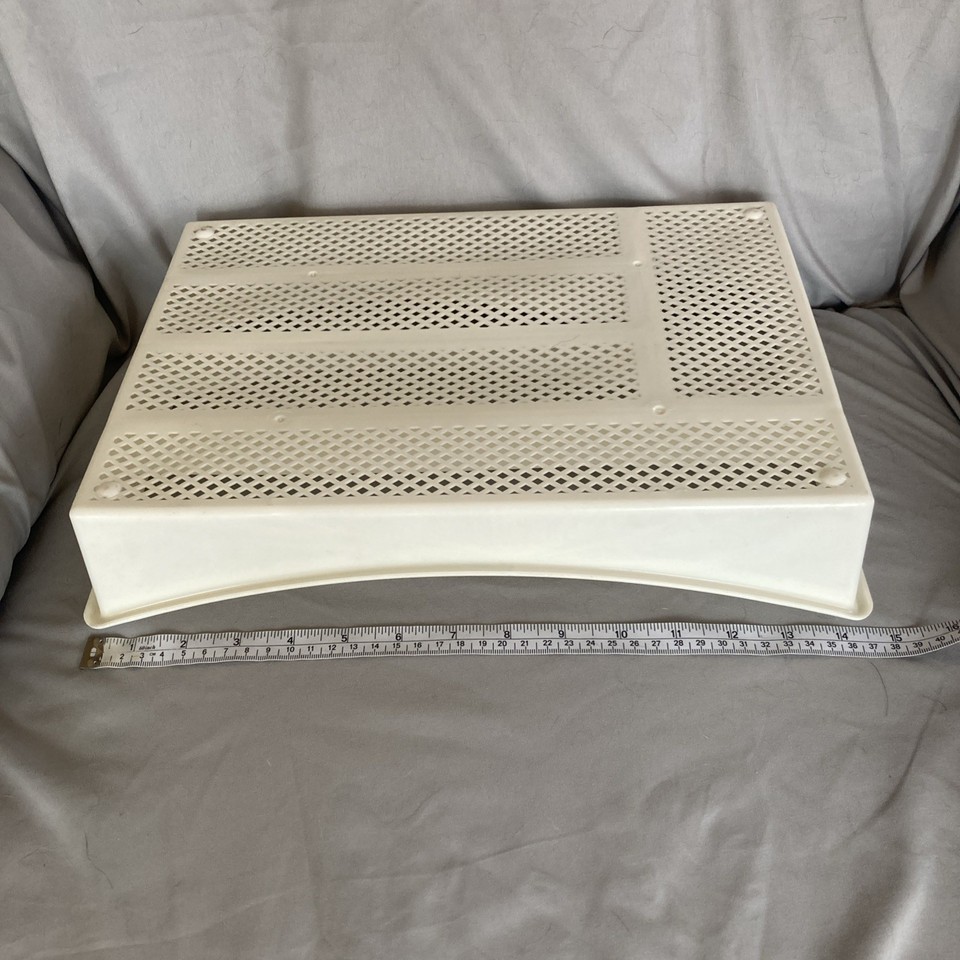 Vtg Silverware Utensil Tray Drawer Organizer 15” X 10.5” Rubber White ...