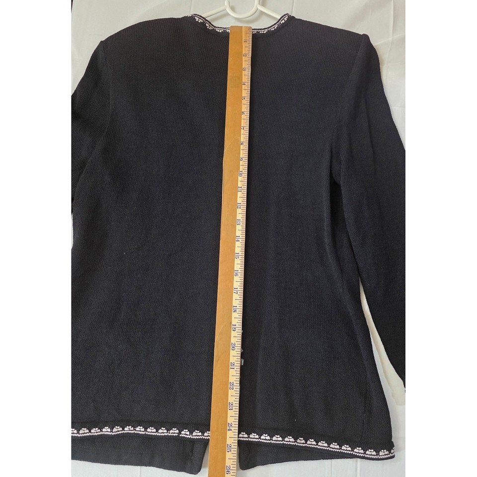 St. John Collection Jacket Size 8 Black Ivory Trim Zipper Front ...