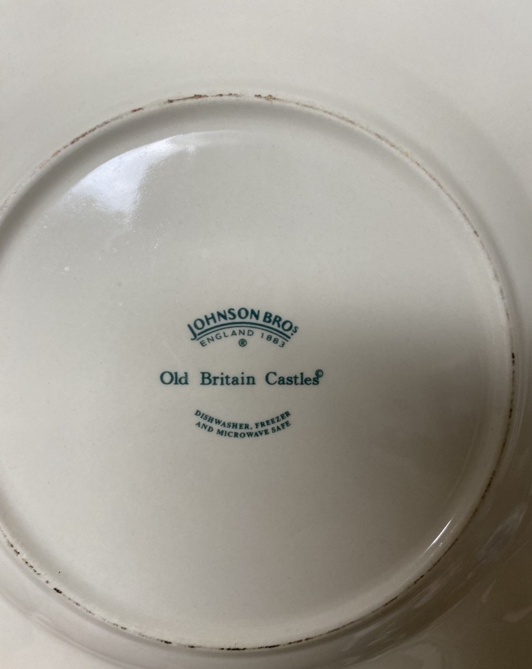 Set of 4 Johnson Bros Blue Old Britain Castles Dinner Plates Blarney ...