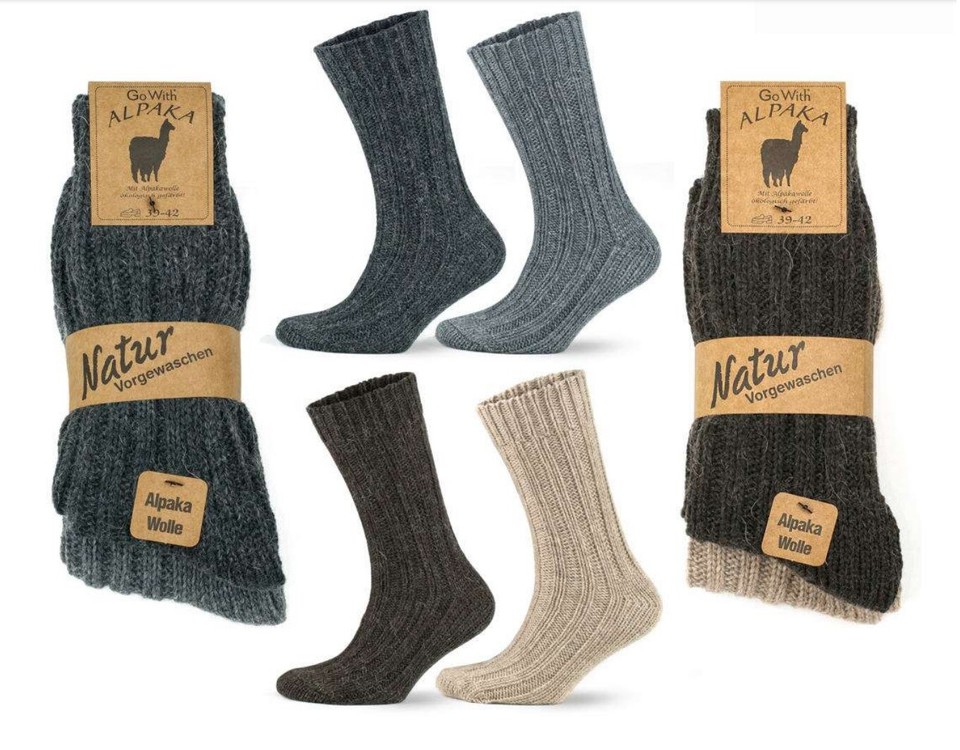 Alpaca Thermal Wool Socks for Women and Men - 1 PAIR - Thick Knitted | eBay