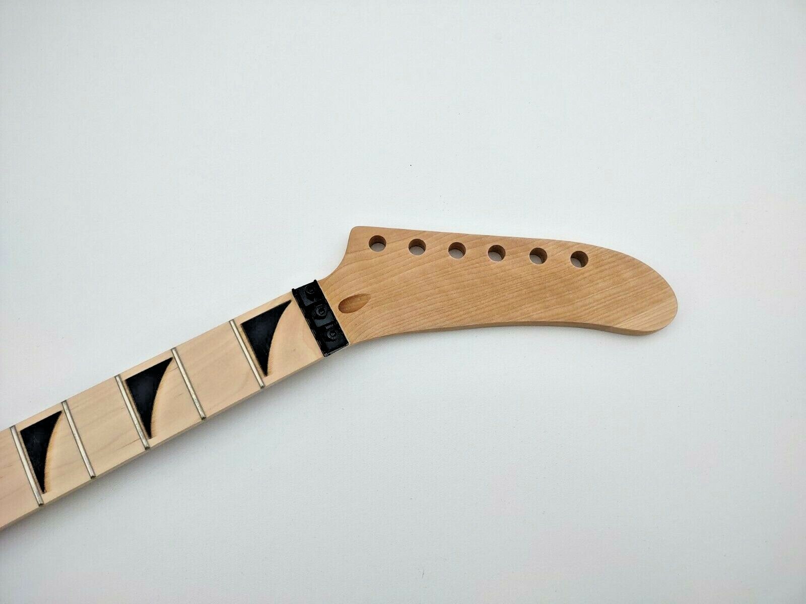 22 FRET SHARK FIN INLAYS MAPLE GUITAR NECK REPLACEMENT FLOYD ROSE NUT ...