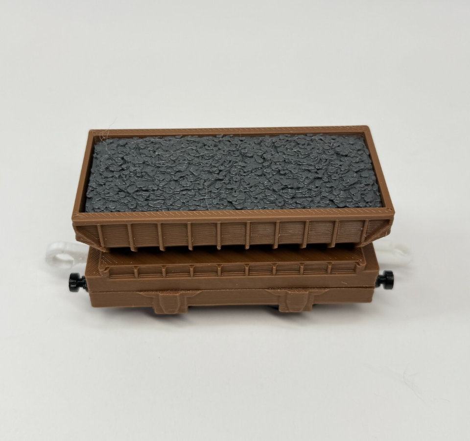 Custom Trackmaster Plarail 3 Coal Hopper Cargo Train Brown - Thomas ...