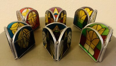 Light Cover Stained Glass Triangle Religious Vintage Set of 6 NIB NEW ...