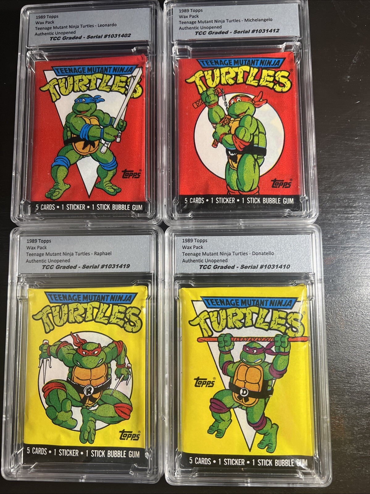1989 Topps Teenage Mutant Ninja Turtles Wax Pack Set Of 4 Unopened ...