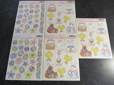 5 Sheets Beary Patch Stickers ~3 Easter Fun ~2 Easter Time / Rabbit ...