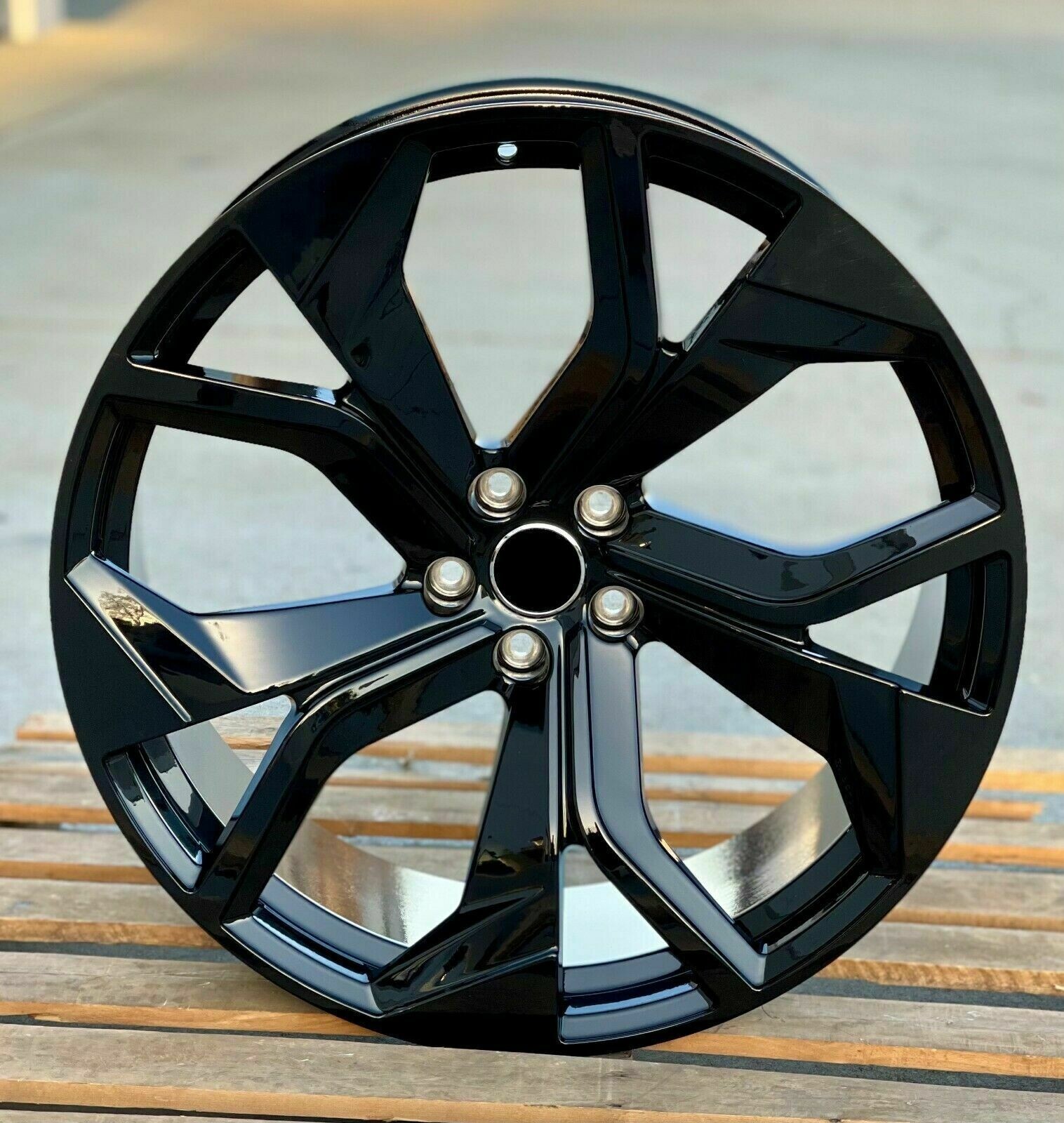 22" GLOSS BLACK WHEELS FOR AUDI A7 S7 RS6 RS7 A8 SQ5 Q7 Q8 SRQ7 RSQ8 ...