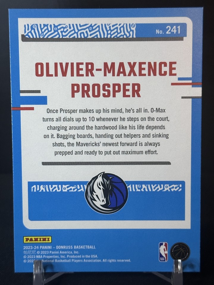 2023 Panini Donruss #241 Oliver-Maxence Prosper Green Laser Rated ...