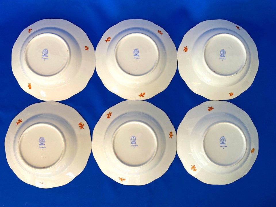 HEREND PORCELAIN QUEEN VICTORIA FORTUNA RUST DINNER, SOUP + DESSERT ...