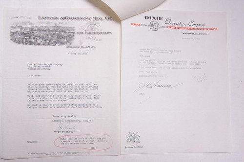 1940 Lamson Goodnow Dixie Electrotype Co Nashville TN Printing Ephemera ...