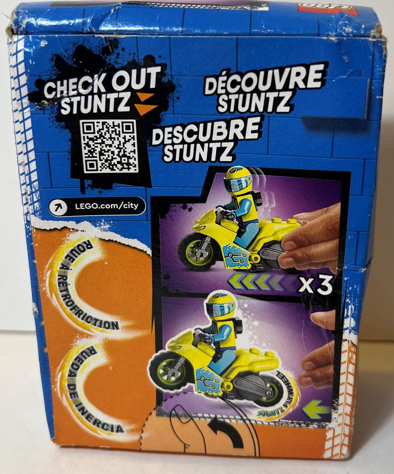 LEGO City Stuntz Cyber Stunt Bike 60358, Flywheel-Powered Motorbike Toy ...