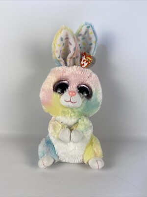 Ty Beanie Boos Bubby Easter Rabbit Pastel Multi-color Big Eye Tye Dye ...