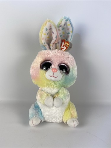 Ty Beanie Boos Bubby Easter Rabbit Pastel Multi-color Big Eye Tye Dye ...