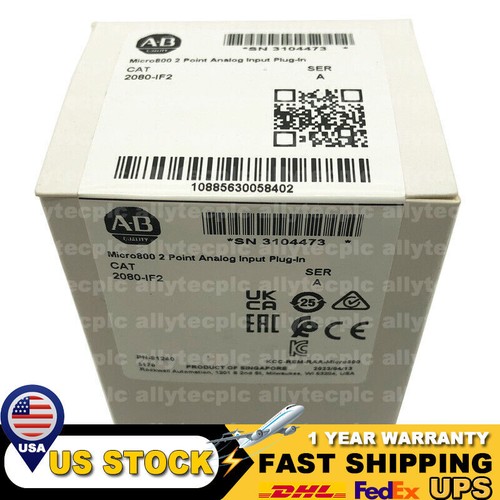 1PC New AB 2080-IF2 Allen-Bradley Micro800 2 Point Analog Input Plug-In ...